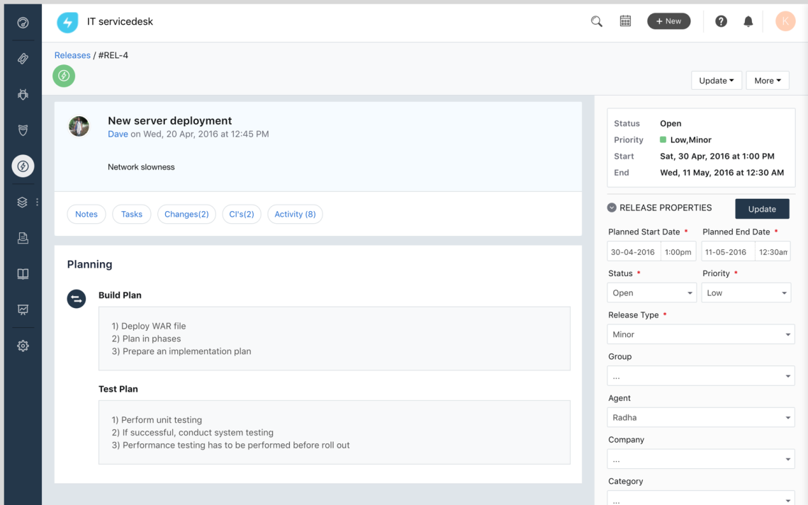 ITIL Based Release Management Tool | Freshservice Service Desk