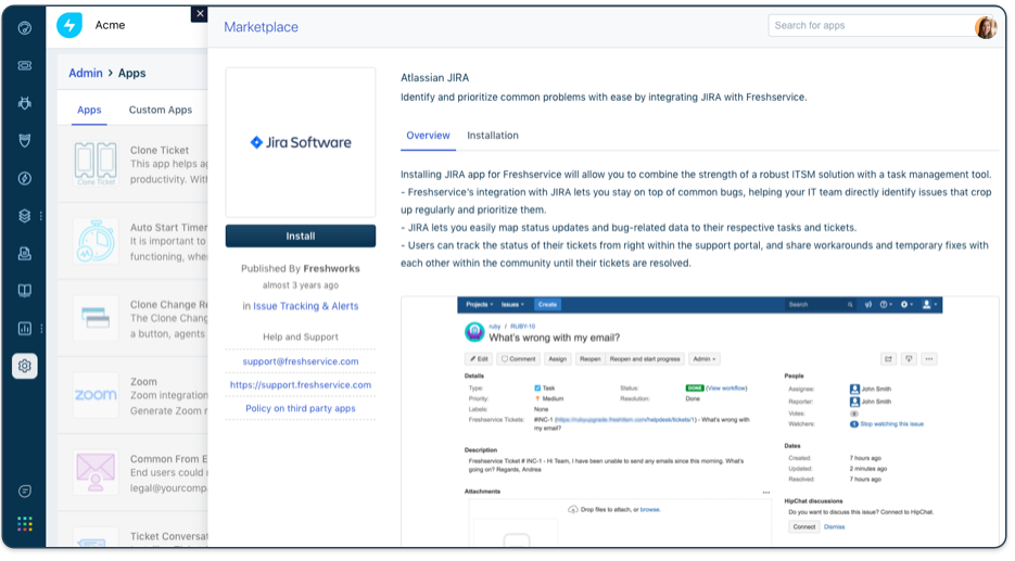 Jira Integration | Sign Up for Freshservice ITSM Software